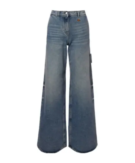 COURREGES Logo Wide-leg Jeans