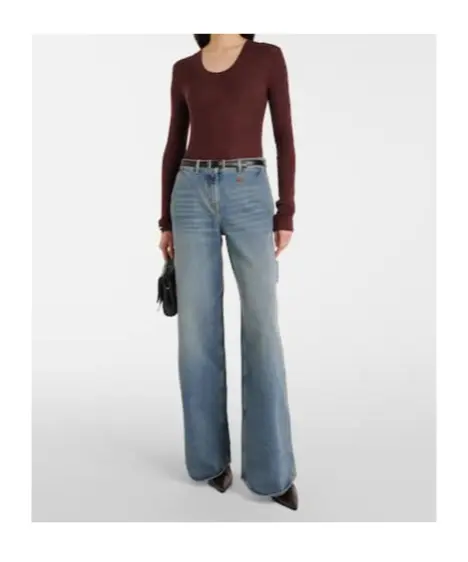 COURREGES Logo Wide-leg Jeans