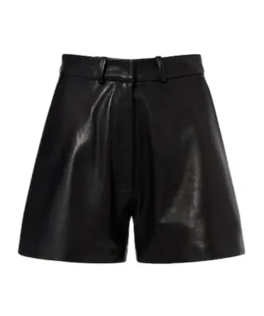 Nour Hammour Barrel Leather Shorts