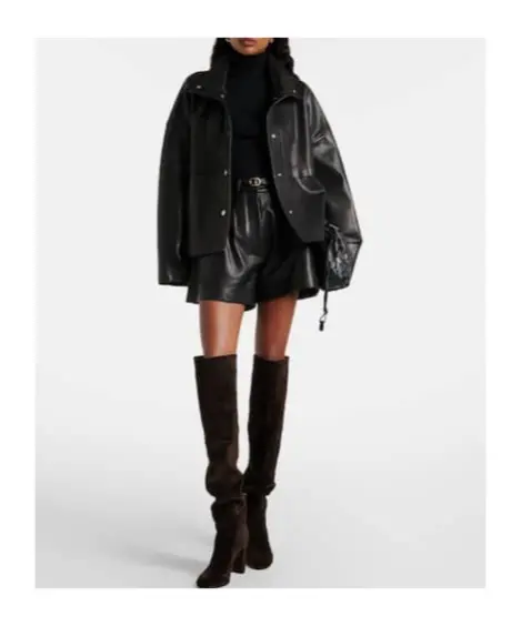 Nour Hammour Barrel Leather Shorts