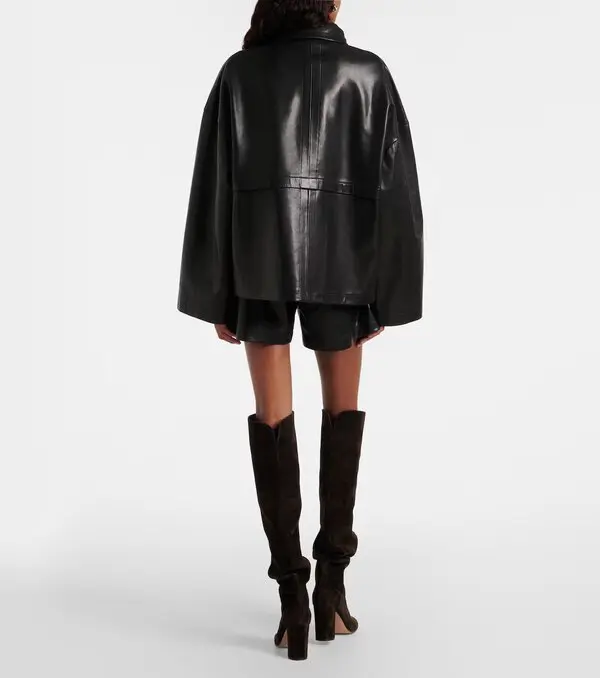 Nour Hammour Barrel Leather Shorts