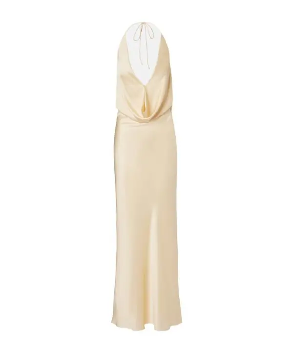 ROTATE BY BIRGER CHRISTENSEN Draped Chiffon Maxi Dress