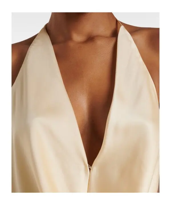 ROTATE BY BIRGER CHRISTENSEN Draped Chiffon Maxi Dress