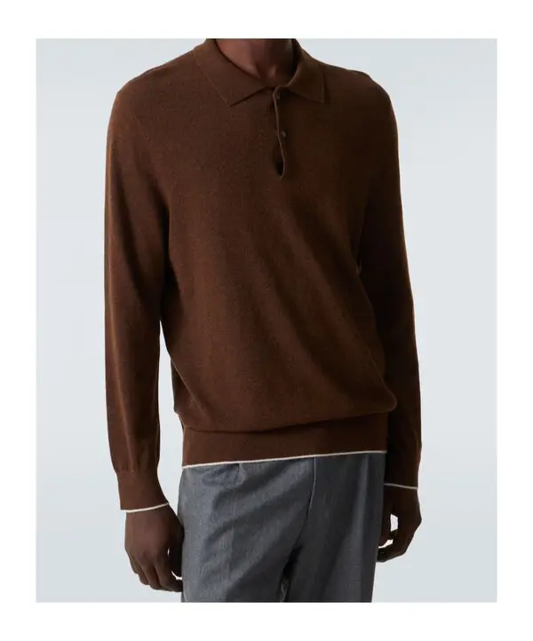 Arch4 Long-sleeved Knitted Polo Shirt