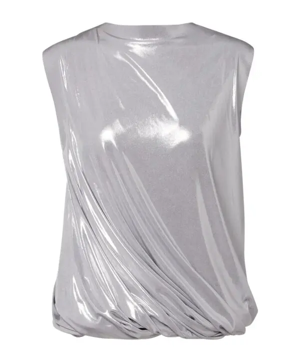 Norma Kamali Twist Metallic-effect Top