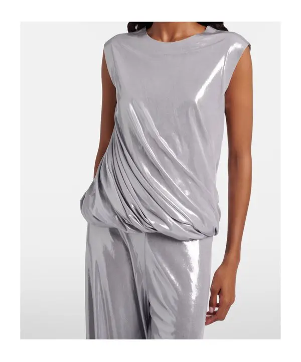 Norma Kamali Twist Metallic-effect Top