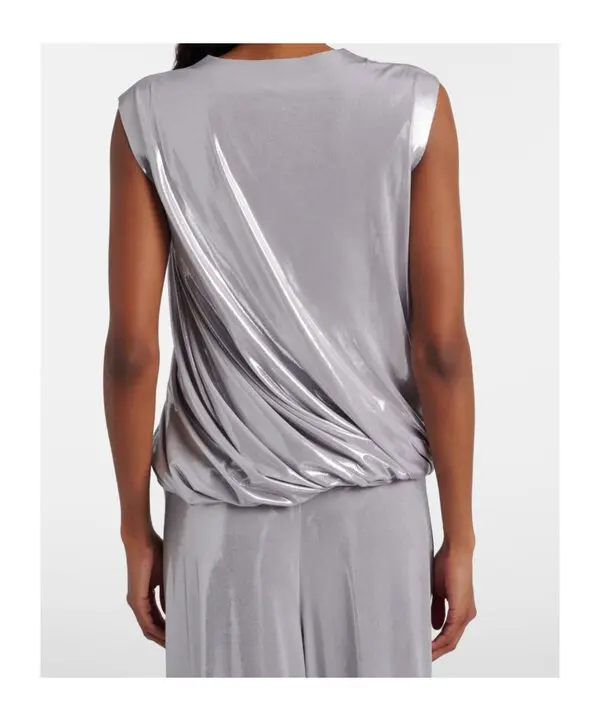 Norma Kamali Twist Metallic-effect Top