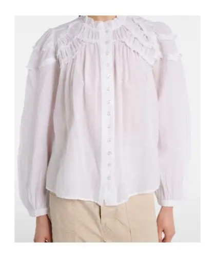 Isabel Marant Étoile Christa Ruffled Cotton-blend Blouse