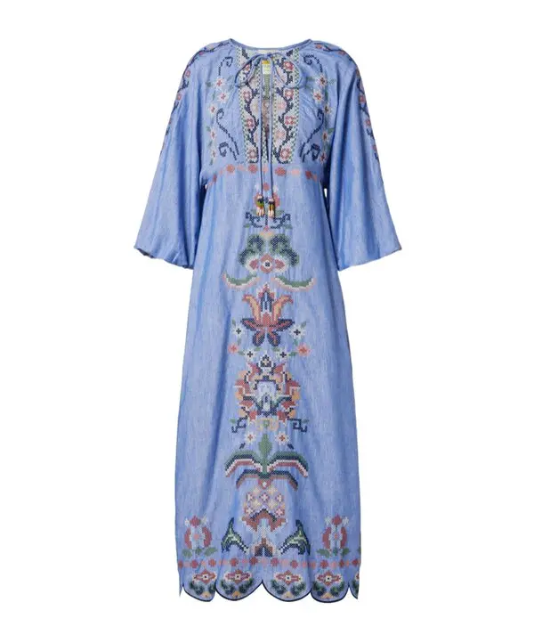 Farm Rio Front Tie-up Dress - Blue