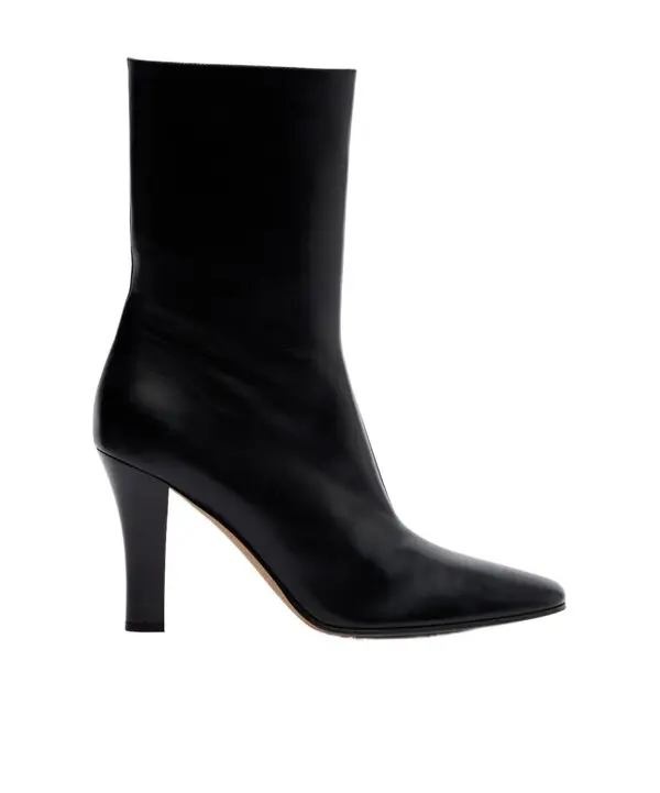 THE ROW Mona Leather Ankle Boots