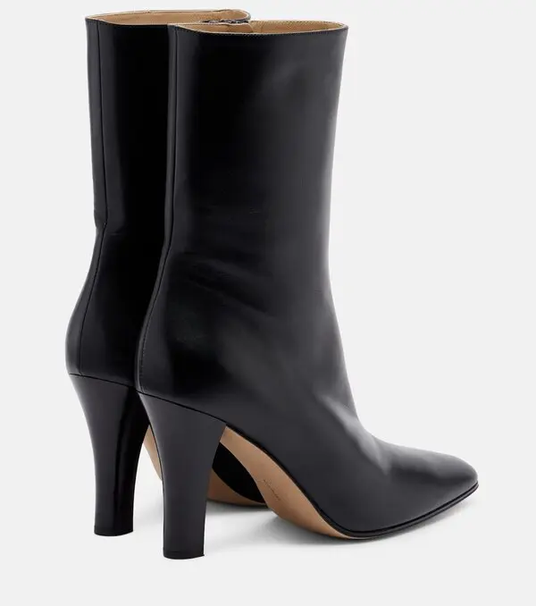 THE ROW Mona Leather Ankle Boots