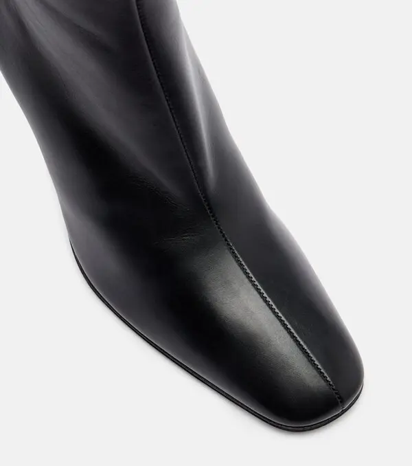 THE ROW Mona Leather Ankle Boots