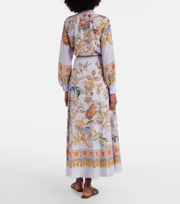 Etro Printed Silk Maxi Skirt