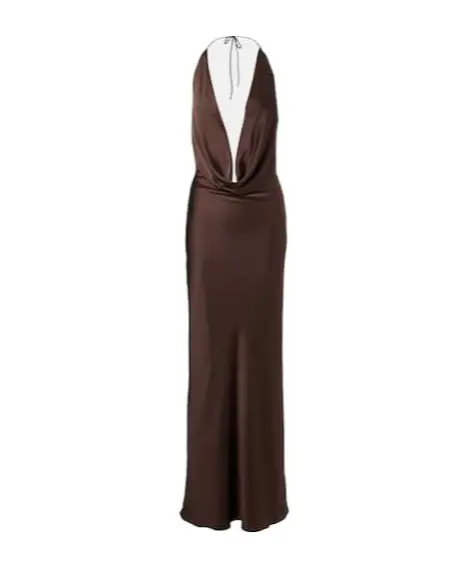 ROTATE BY BIRGER CHRISTENSEN Draped Chiffon Maxi Dress