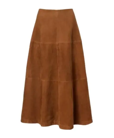 Nour Hammour Opera Suede Maxi Skirt