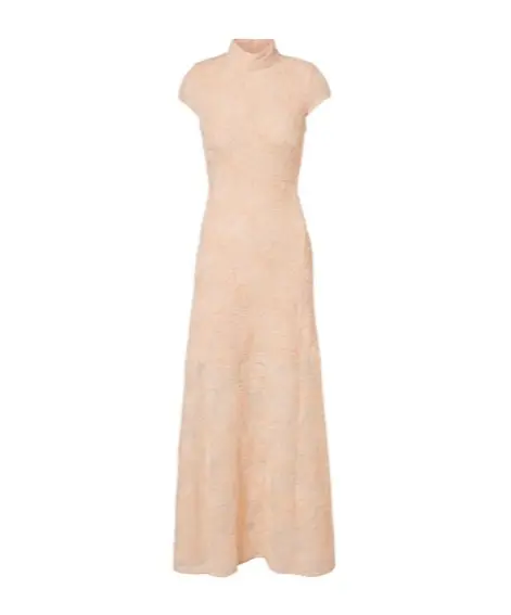 ROTATE BY BIRGER CHRISTENSEN Floral Embroidered Tulle Maxi Dress - Nude