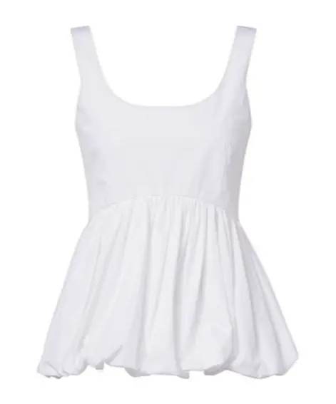 RÓHE Peplum Cotton Poplin Top