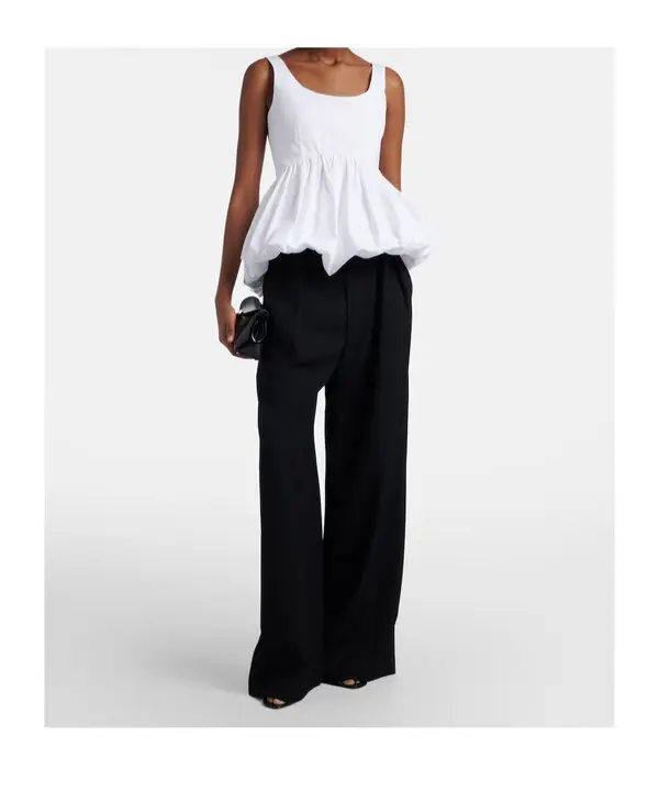 RÓHE Peplum Cotton Poplin Top