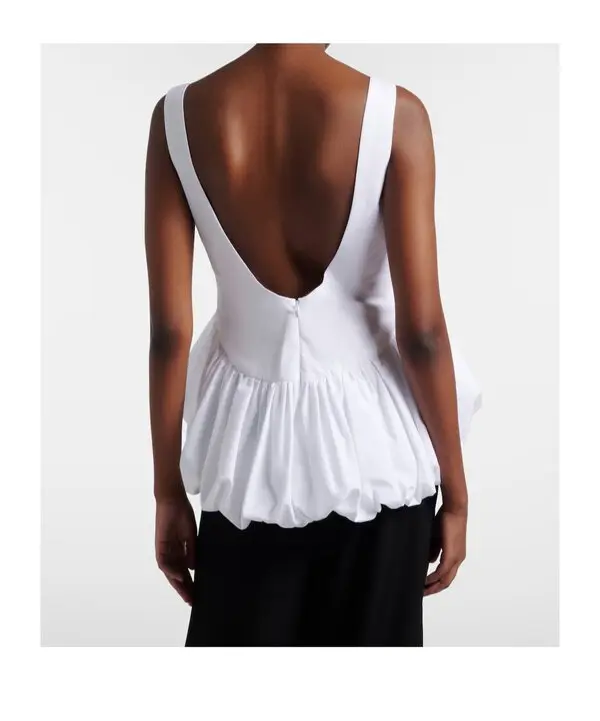 RÓHE Peplum Cotton Poplin Top