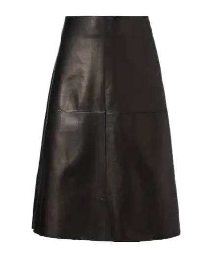 JOSEPH Niven Leather Midi Skirt - Black