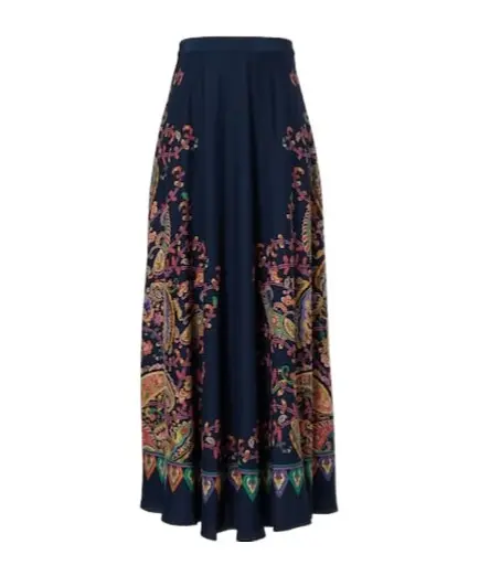 Etro Paisley Printed Silk Maxi Skirt
