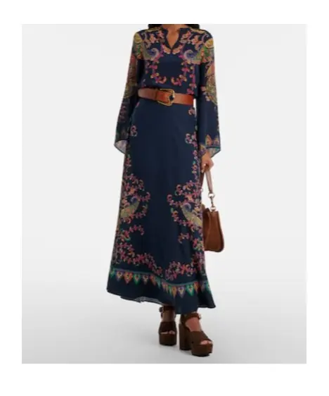 Etro Paisley Printed Silk Maxi Skirt