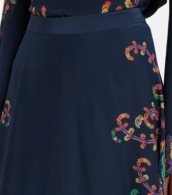 Etro Paisley Printed Silk Maxi Skirt