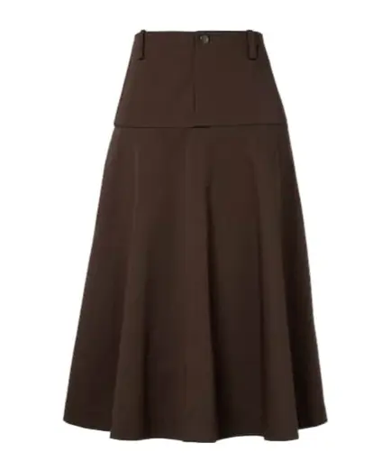 Vince Cotton Twill Midi Skirt