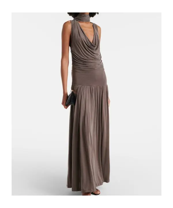 AYA MUSE Alyve Draped Halterneck Maxi Dress