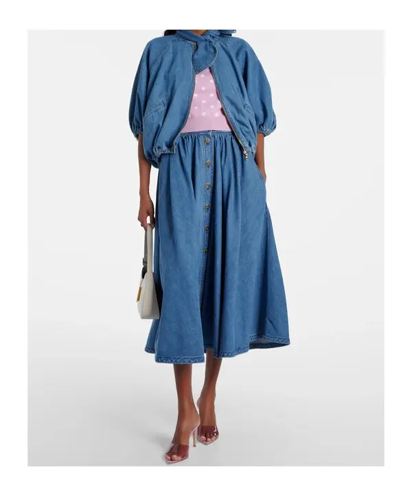 PATOU Denim Midi Skirt