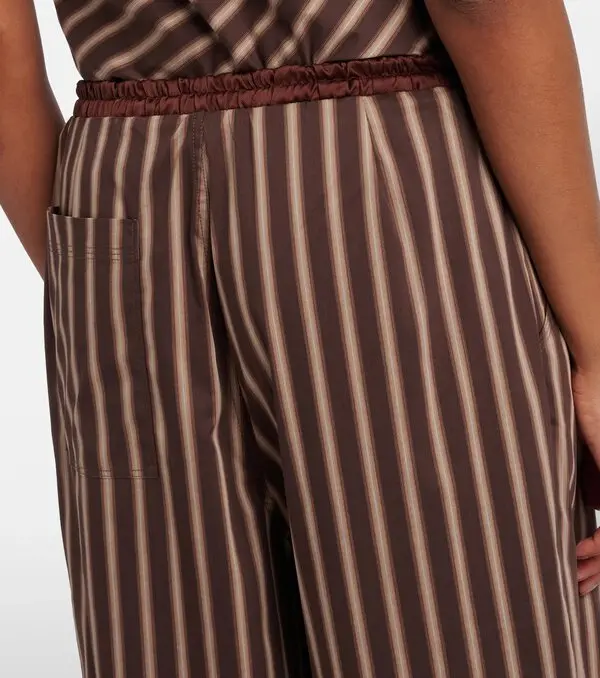 JACQUES WEI Striped Cotton-blend Wide-leg Pants