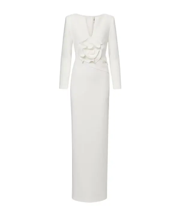 Roland Mouret Bridal Floral-appliqué Cady Gown - White