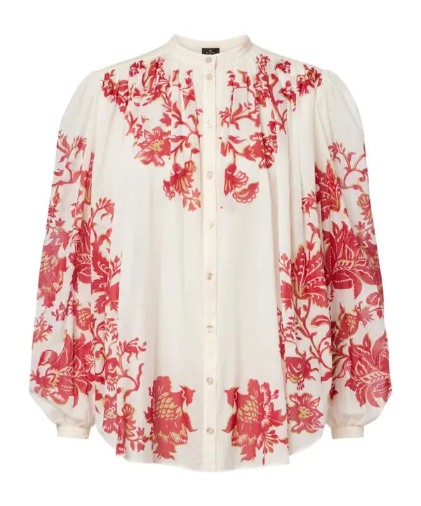 Etro Floral Cotton Voile Blouse