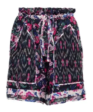 Isabel Marant Étoile Riolmy Printed Georgette Shorts - Black