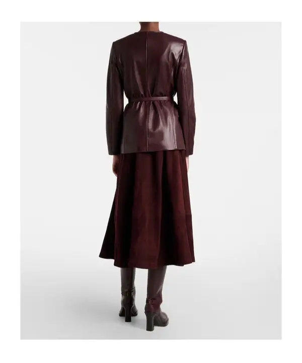 Nour Hammour Opera Leather Maxi Skirt