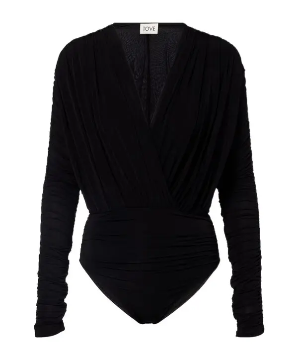 Tove Ayah Gathered Bodysuit - Black