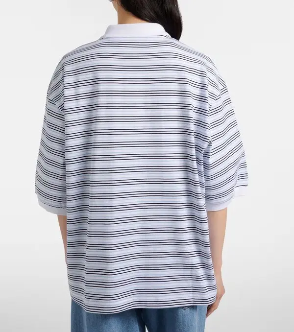 RÓHE Striped Oversized Cotton Polo Shirt
