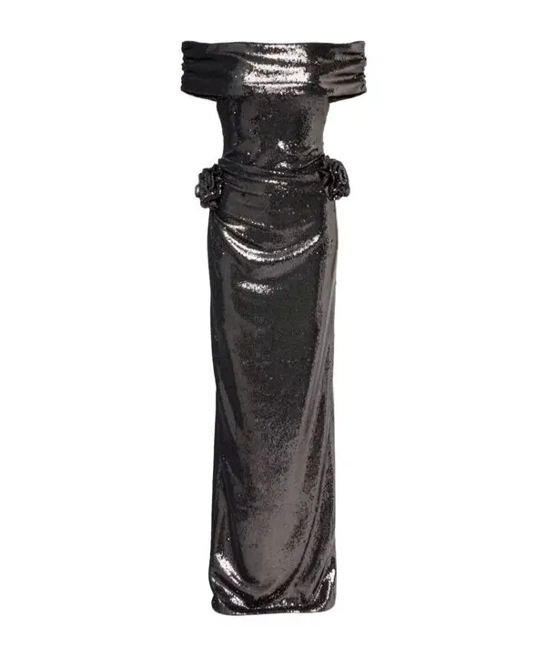 Roland Mouret Floral Appliqué Detail Dress - Black