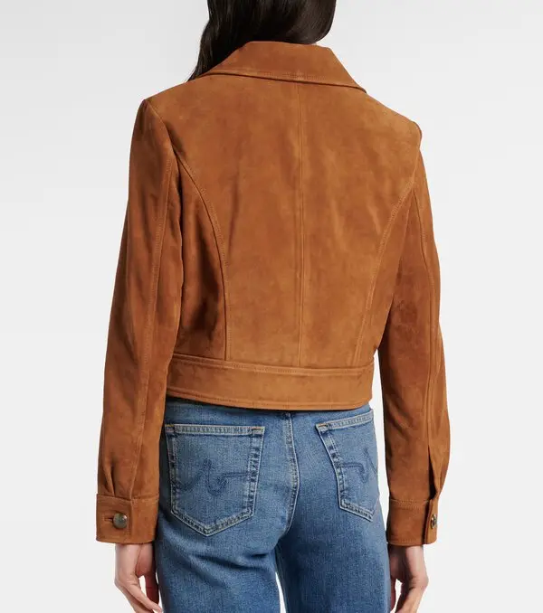 NILI LOTAN Cassidy Cropped Suede Jacket