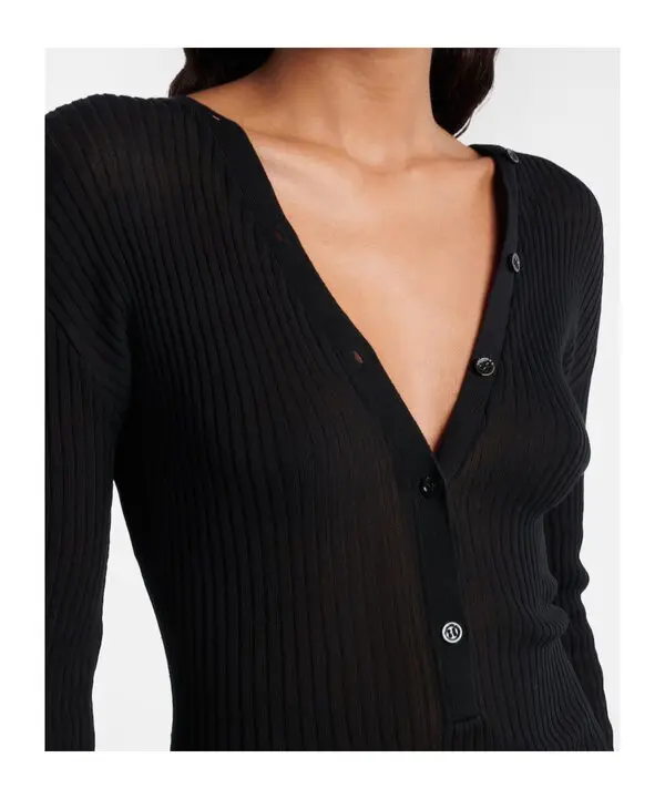 MUGLER Ribbed-knit Cotton Romper