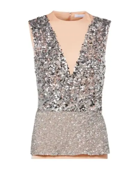 Rabanne Sequined Jersey Top