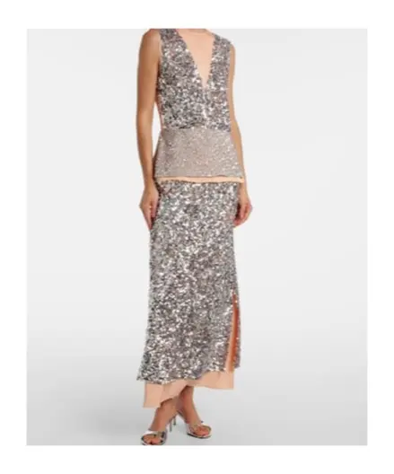 Rabanne Sequined Jersey Top