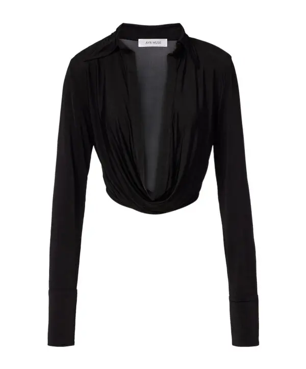AYA MUSE Freya Draped Crop Top