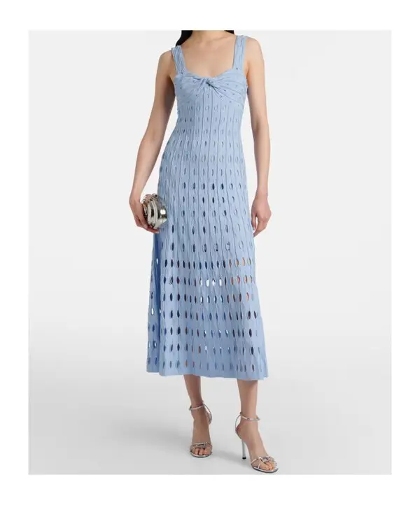 Simkhai Sleeveless Knitted Midi Dress With Knotted Detail