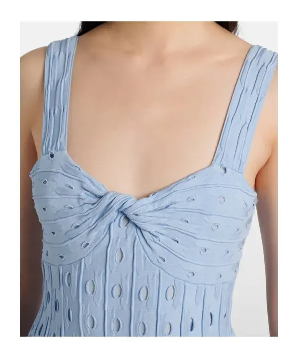 Simkhai Sleeveless Knitted Midi Dress With Knotted Detail