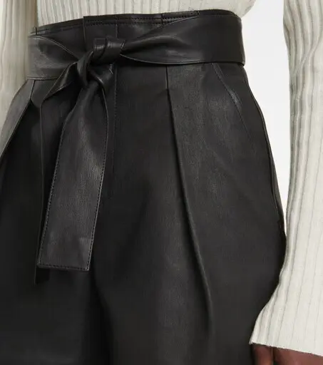 Stouls Eloise Leather Paperbag Shorts