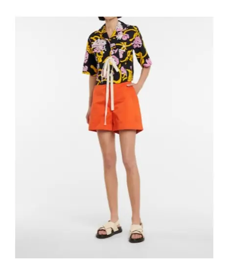 Marni High-rise Cotton And Linen Shorts