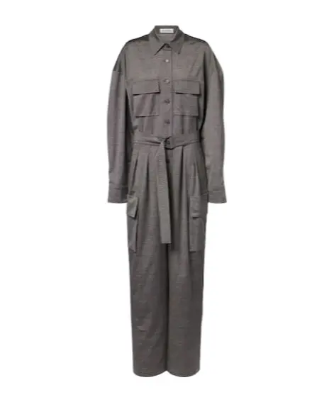 THE FRANKIE SHOP Linda Belted Jumpsuit - Gray