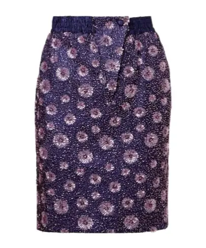 JACQUES WEI Floral Sequined Pencil Skirt