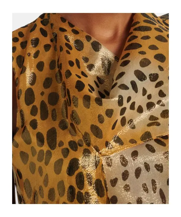 JACQUES WEI Silk-blend Lamé Top